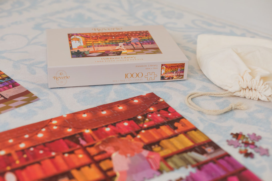 Rainbow Library Jigsaw Puzzle (1000 Pieces) – Reverie Puzzles