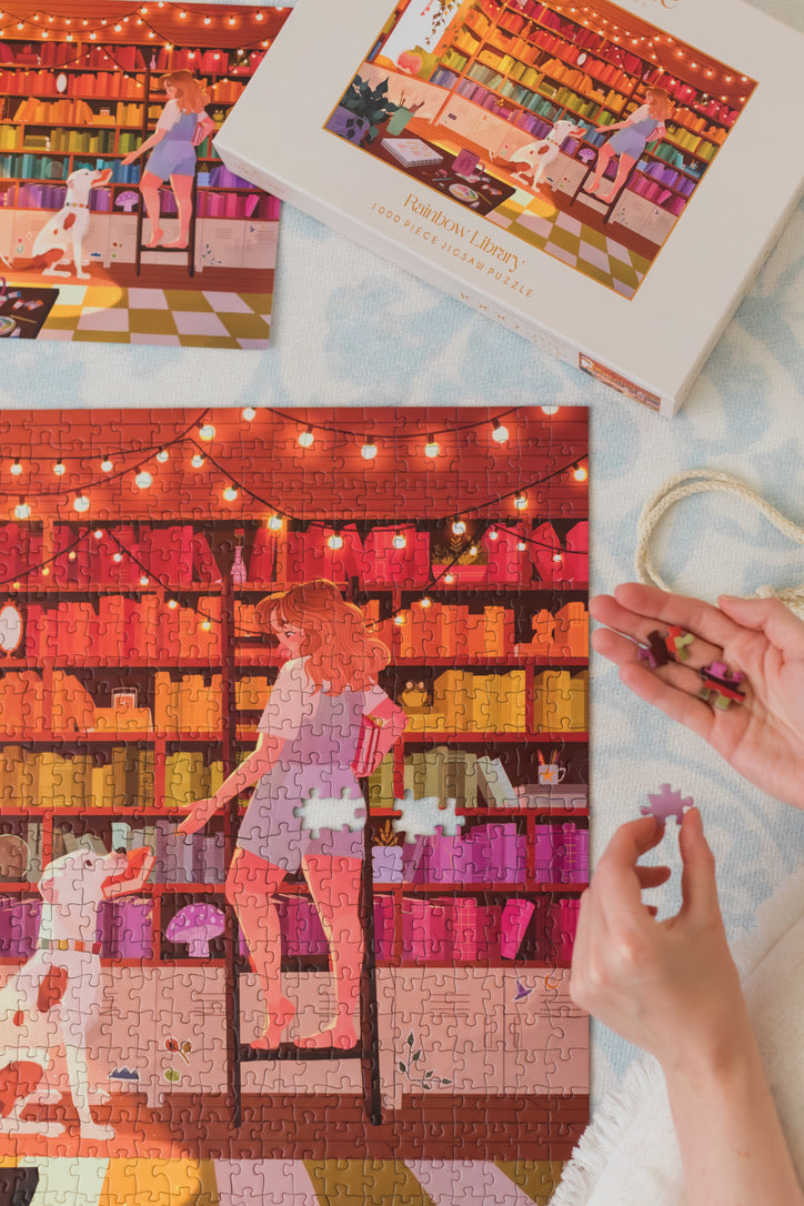 Rainbow Library Jigsaw Puzzle (1000 Pieces) – Reverie Puzzles